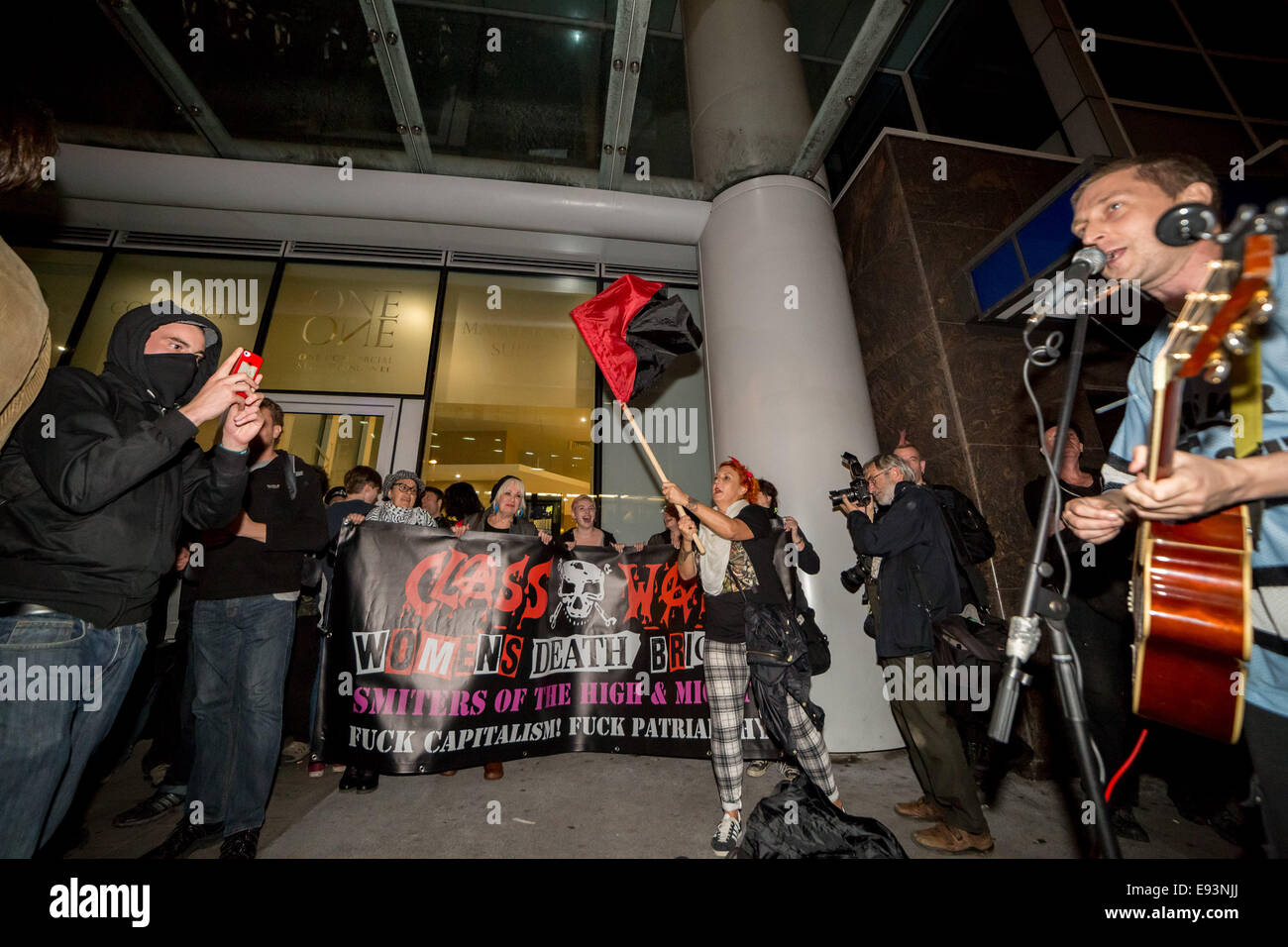 London, UK. 18th Oct, 2014. Class War 'Poor Door’ social segregation ...