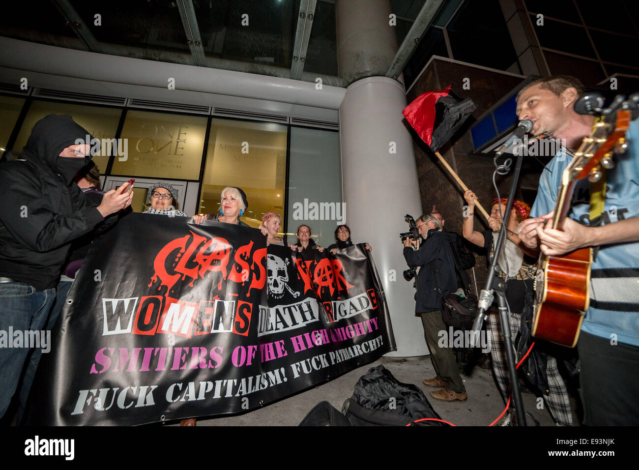 London, UK. 18th Oct, 2014. Class War 'Poor Door’ social segregation ...
