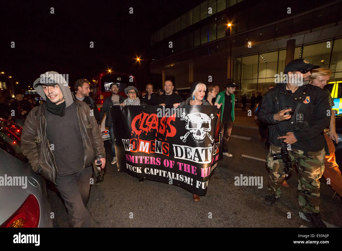 London, UK. 18th Oct, 2014. Class War 'Poor Door’ social segregation ...