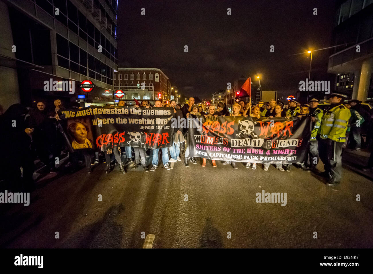 London, UK. 18th Oct, 2014. Class War 'Poor Door’ social segregation ...