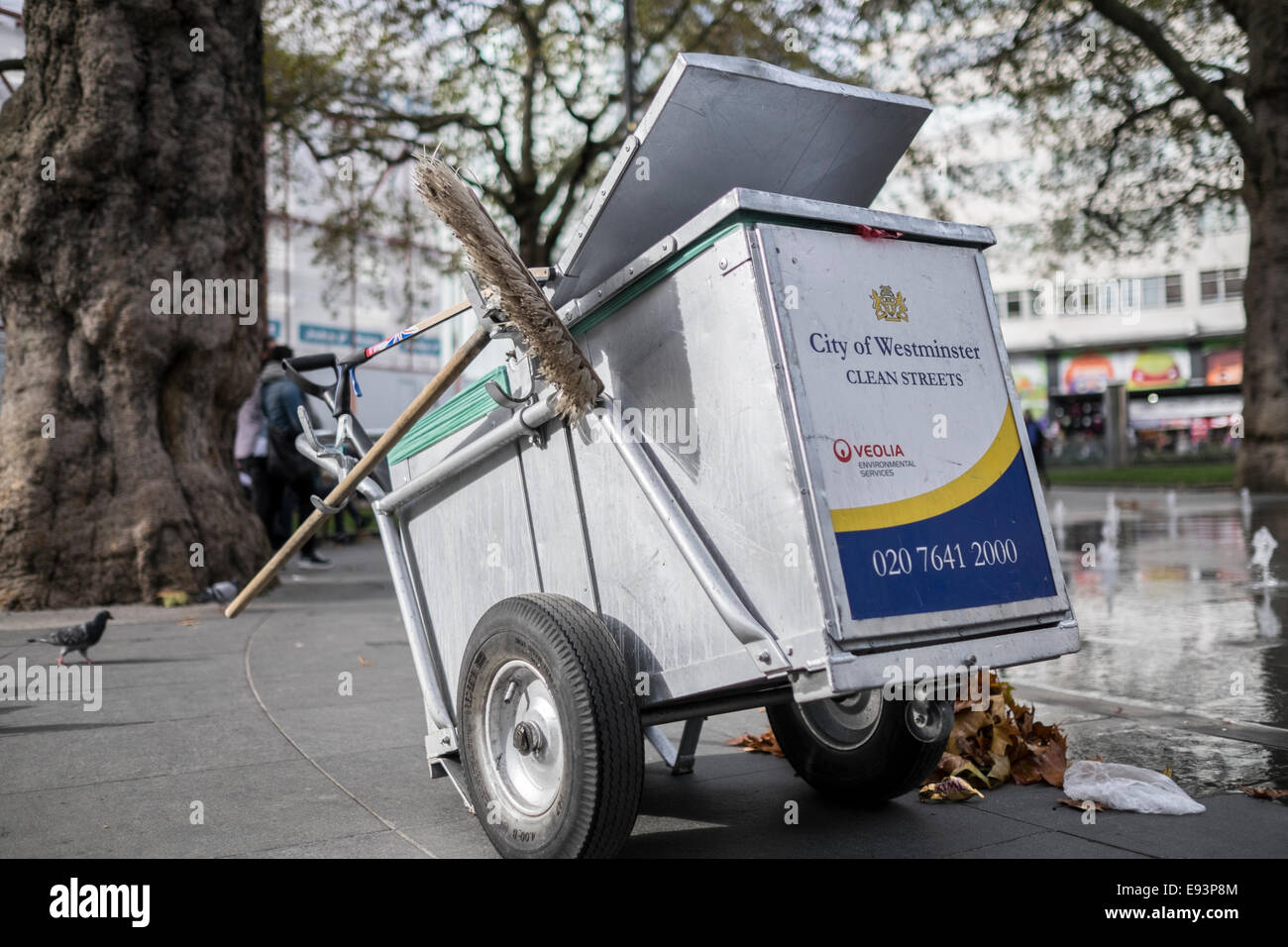City of Westminster Rubbish Cart in London's Leicester Square Stock ...