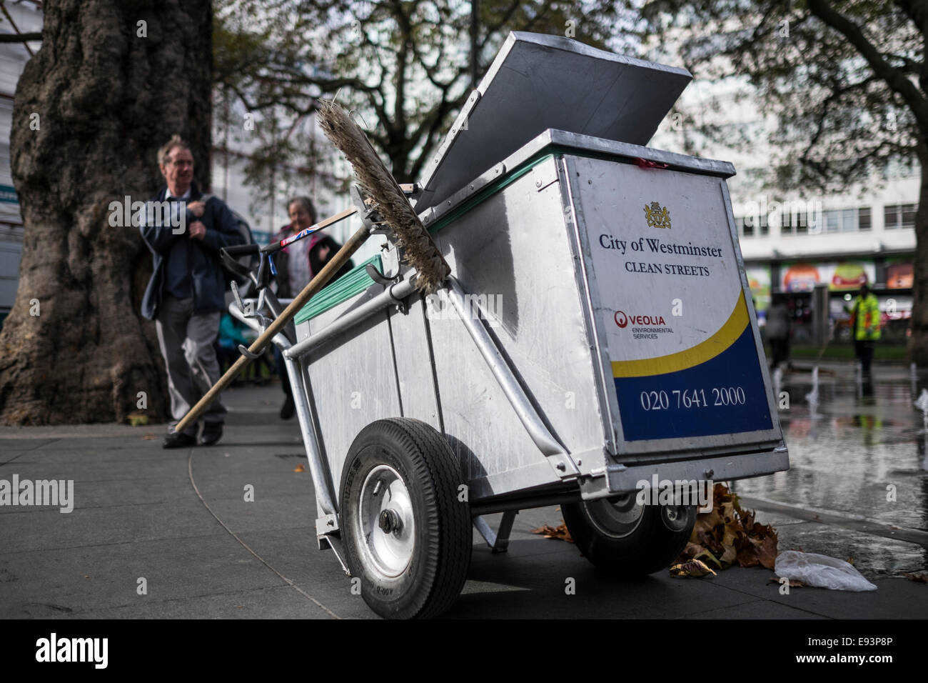 City of Westminster Rubbish Cart in London's Leicester Square Stock ...