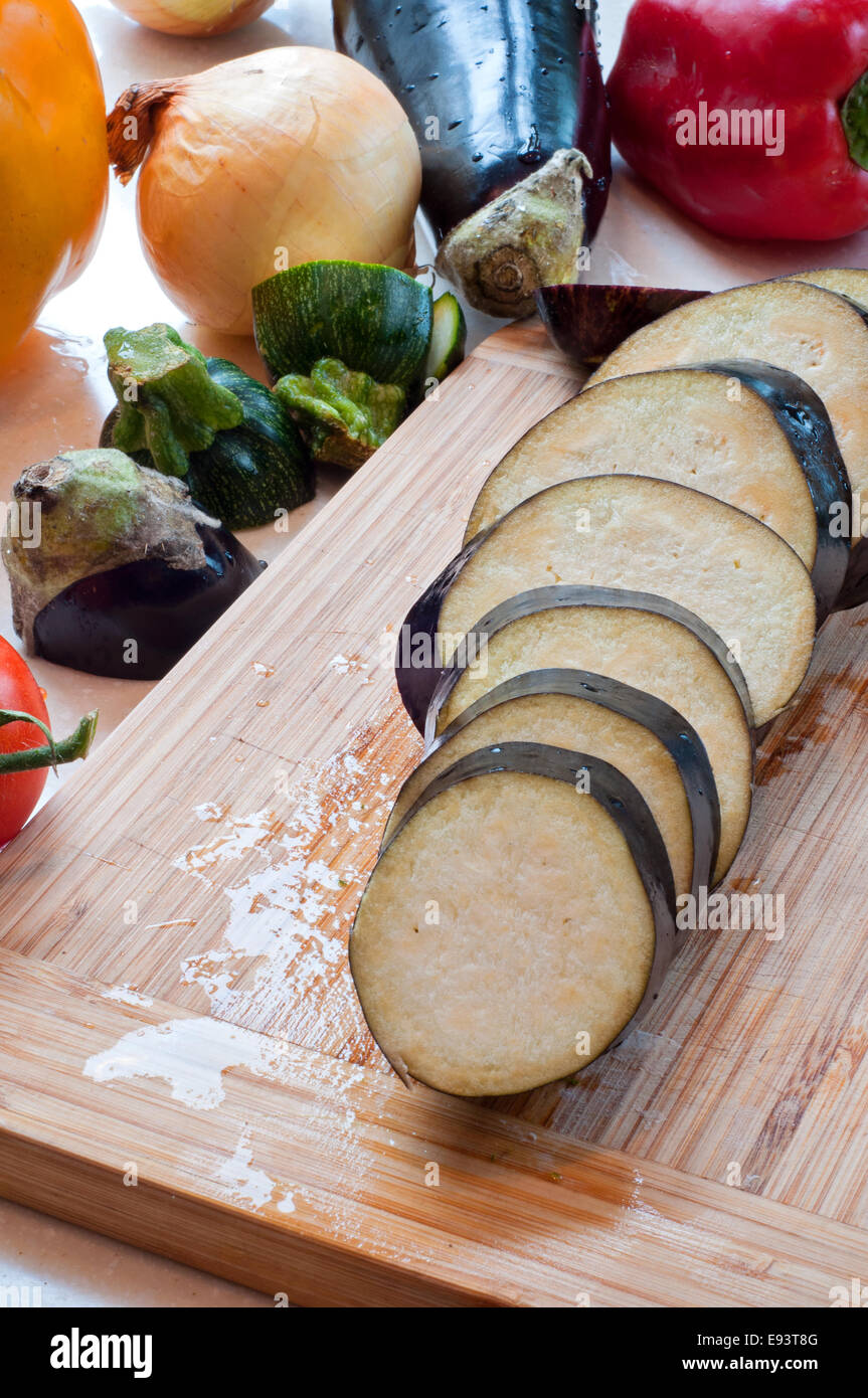 Fresh organic vegetables cuted Stock Photo - Alamy