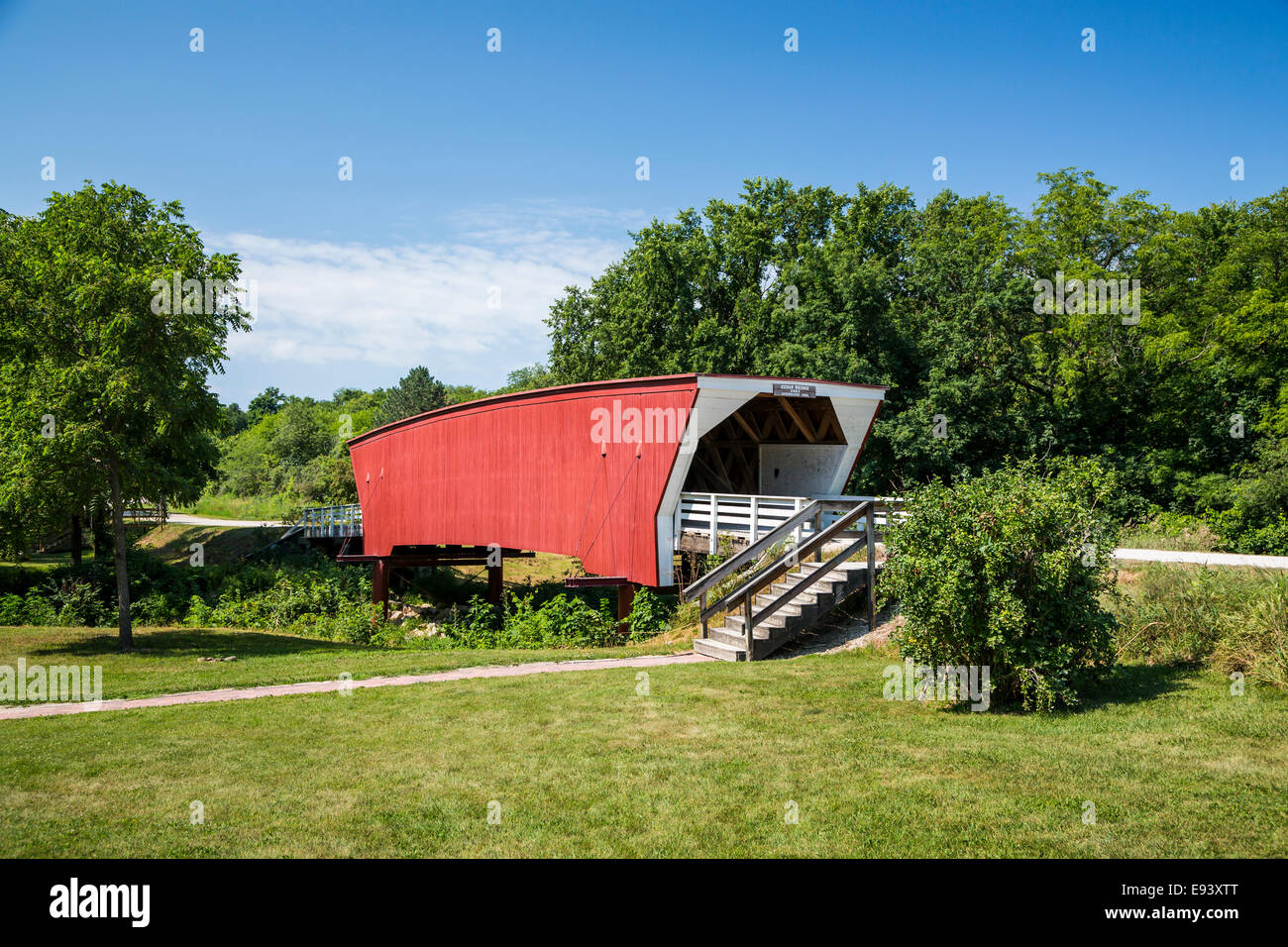The historic Cedar Covered Bridge near Winterset, Iowa, USA Stock Photo ...