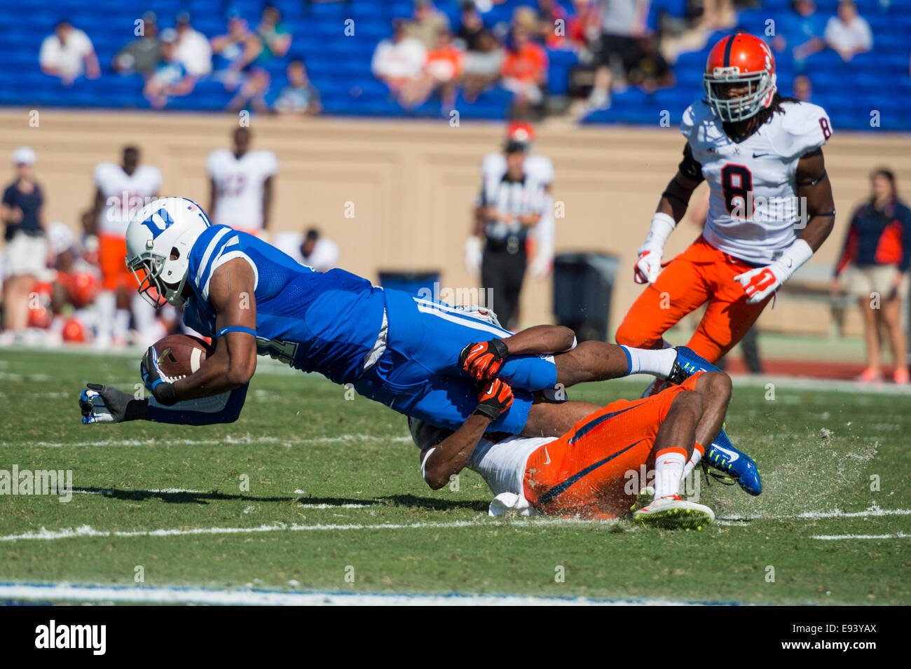 Durham, NC, USA. 18th Oct, 2014. Duke WR Issac Blakeney #17 in action ...
