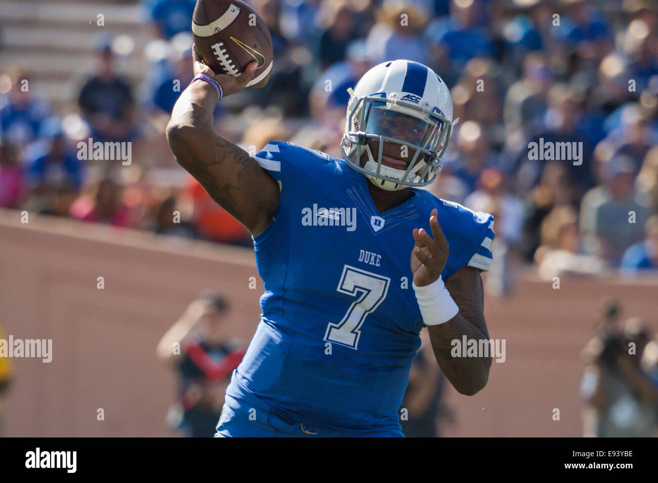 Durham, NC, USA. 18th Oct, 2014. Duke QB Anthony Boone #7 in action ...