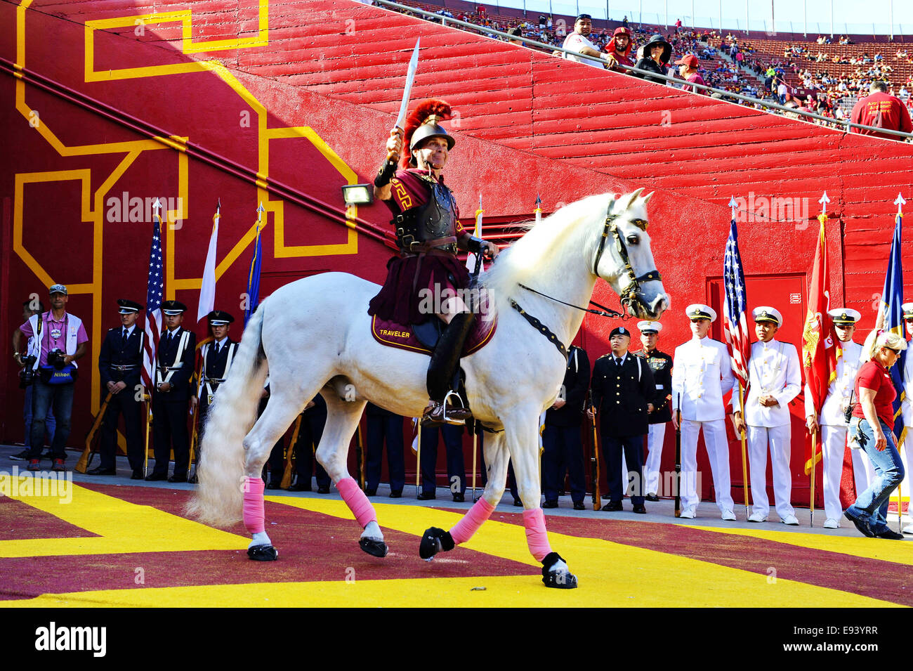 Los Angeles, California, US. 18th Oct, 2014. The USC mascot and ...