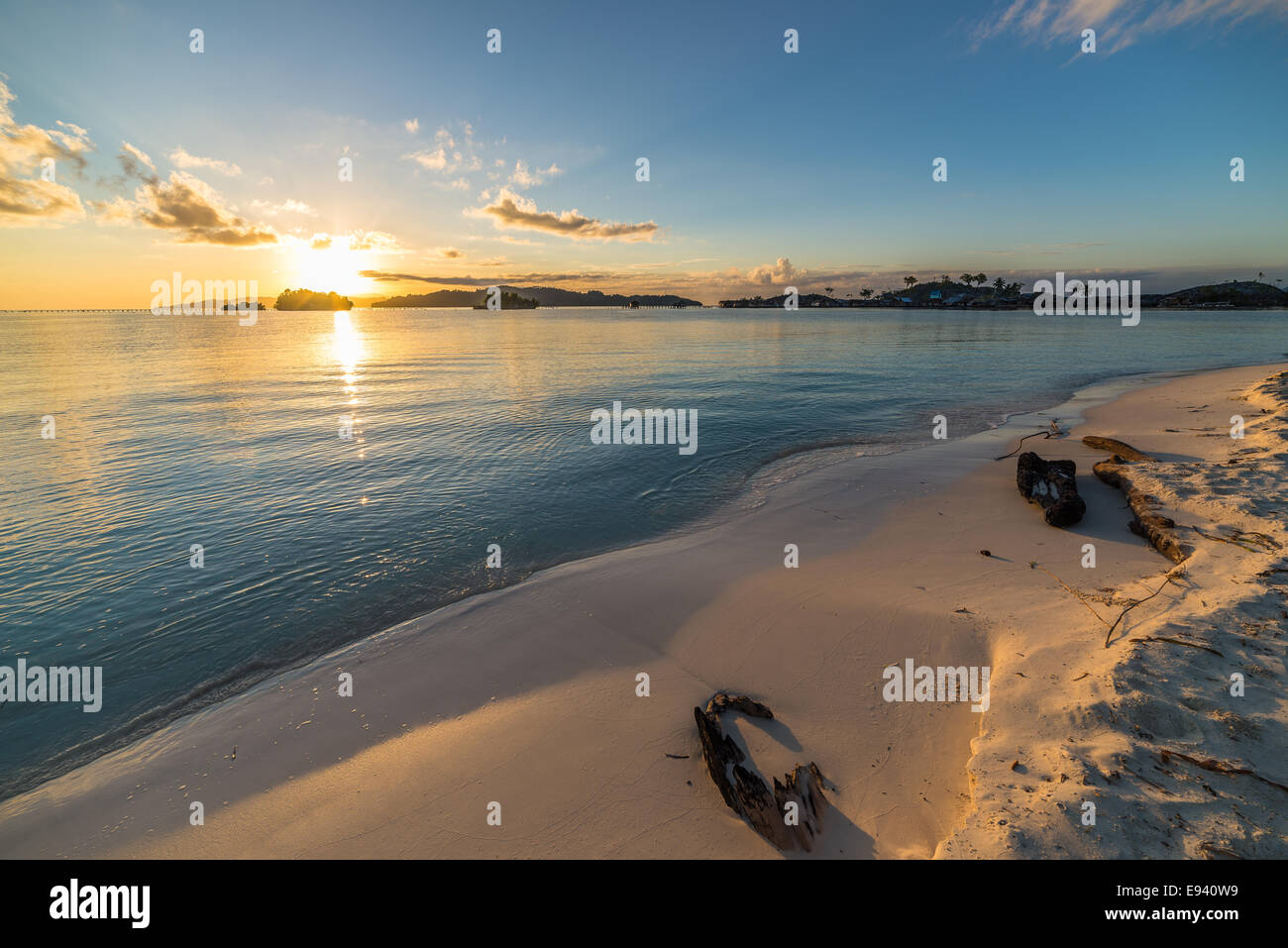 Sunrise in the remote Togean Islands, Central Sulawesi, Indonesia Stock ...