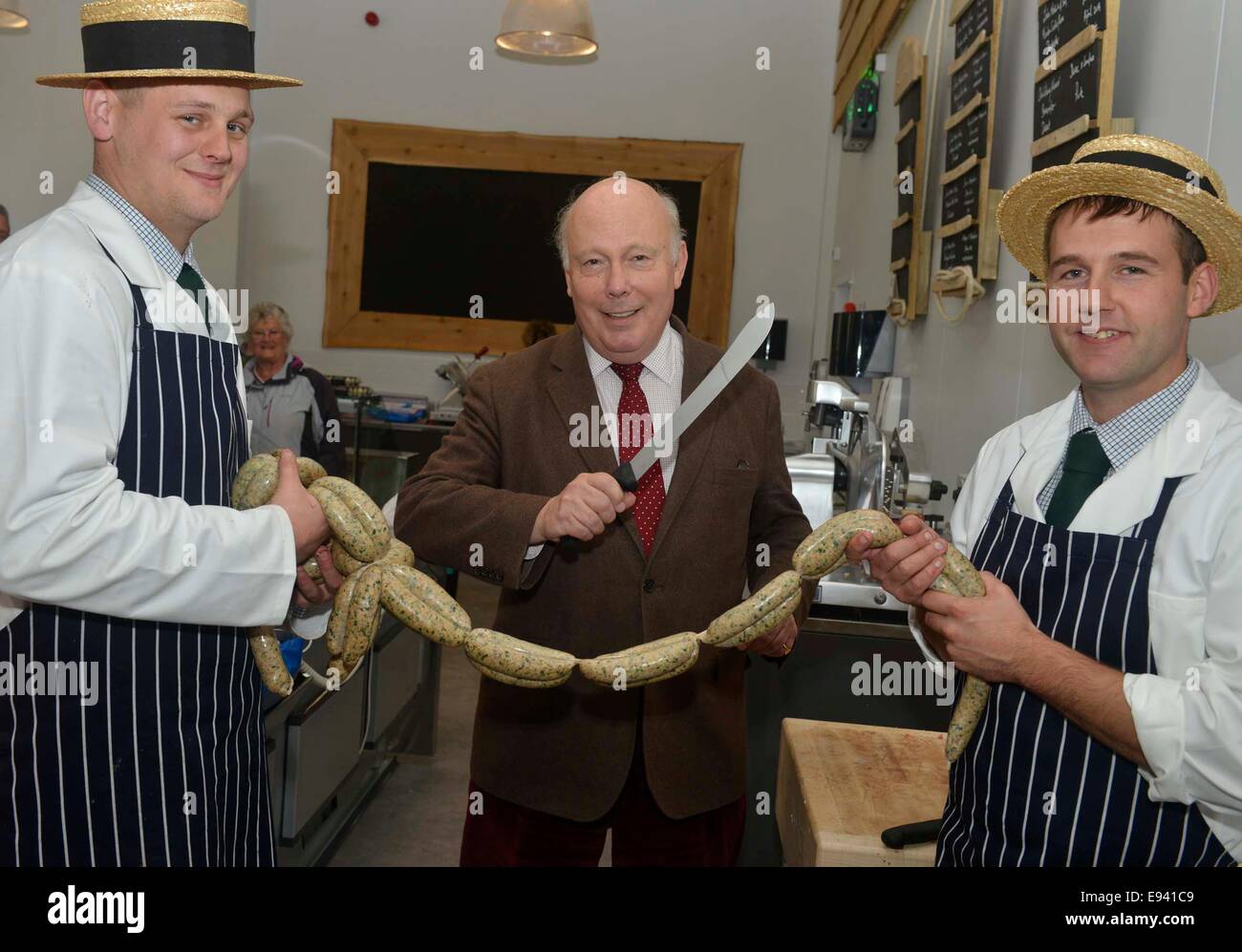 Lord Julian Fellowes opens a Butcher's shop at Poundbury Village in ...