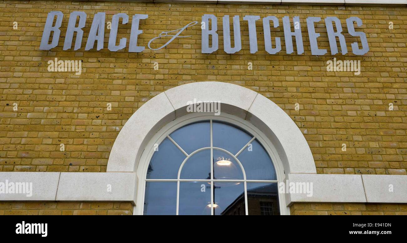 Butcher's shop, Brace of Butchers, Poundbury, Dorset, Britain, UK Stock ...