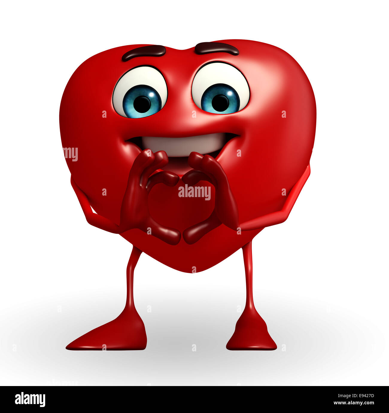 Cartoon Character of heart shape with heart sign Stock Photo - Alamy