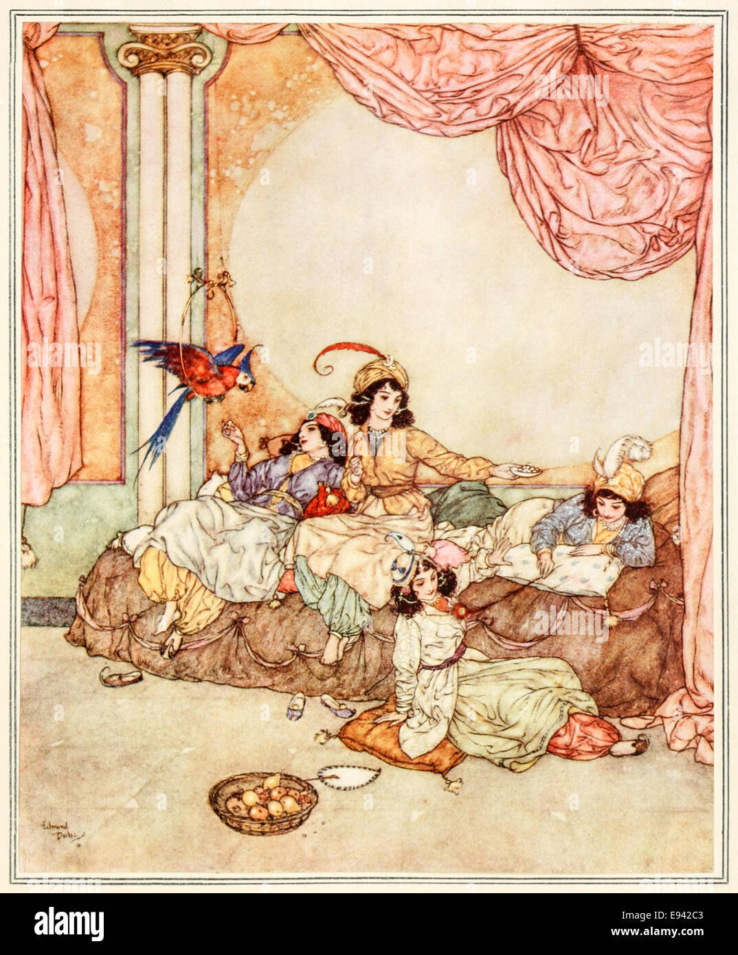 Blue Beard's daughters Anne and Fatima, from the story ' Blue Beard ...