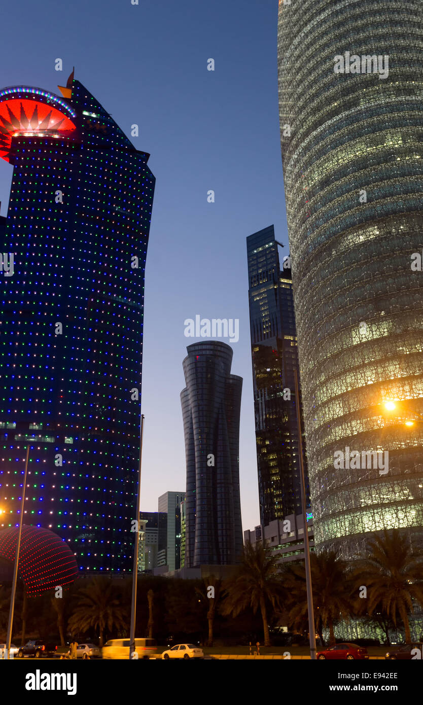 Doha night view hi-res stock photography and images - Alamy