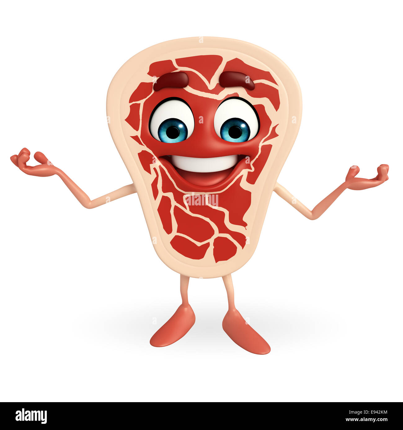 Cartoon character meat steak happy Cut Out Stock Images & Pictures - Alamy