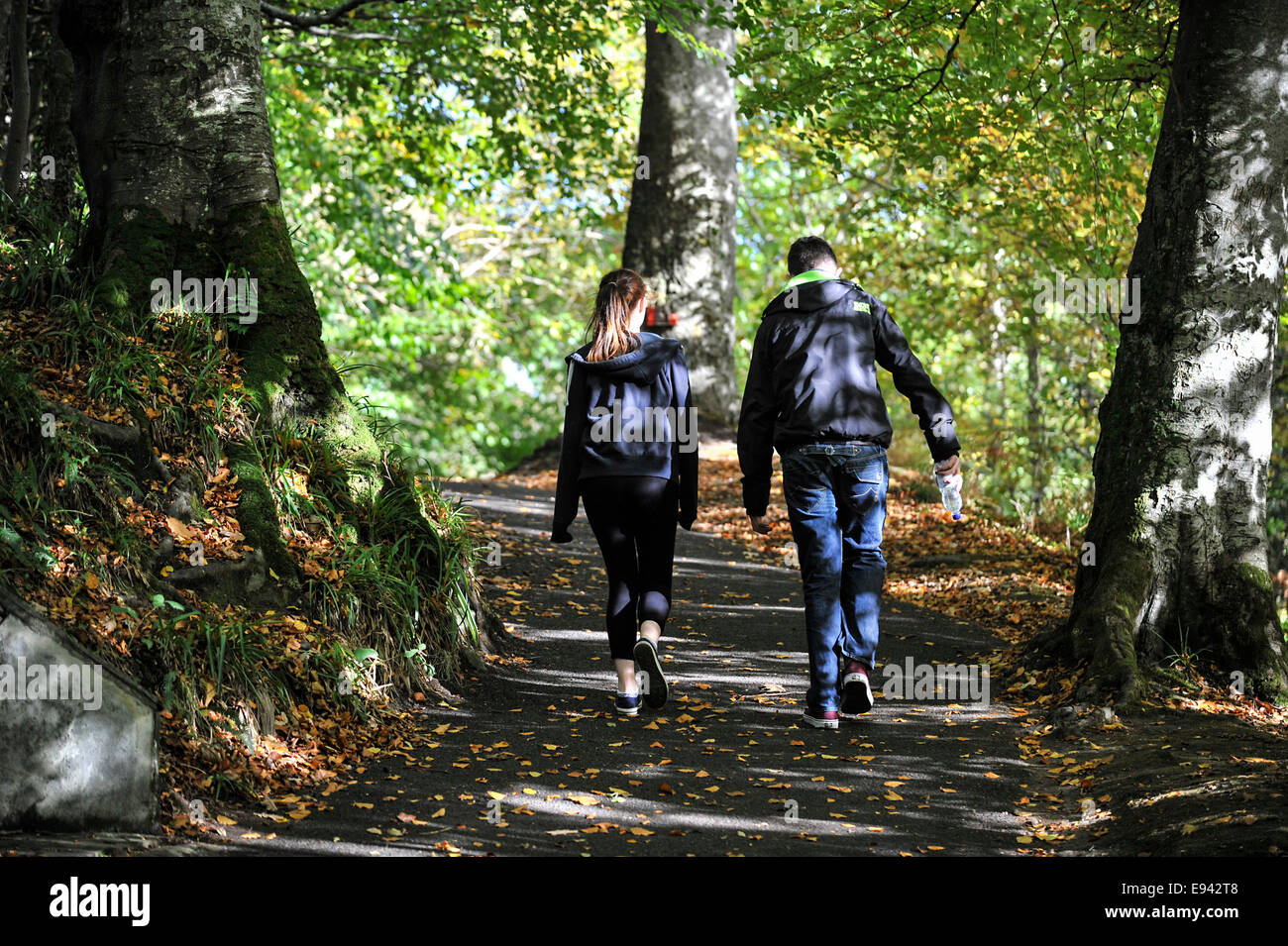Teens walking into the woods hi-res stock photography and images - Alamy