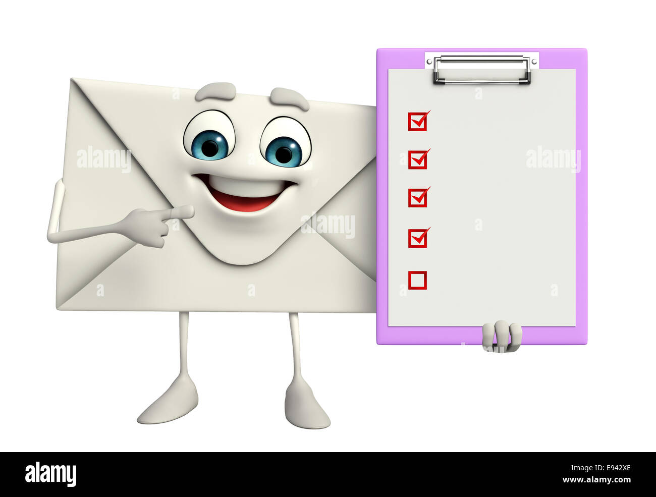 Cartoon Character of mail with notepad Stock Photo - Alamy