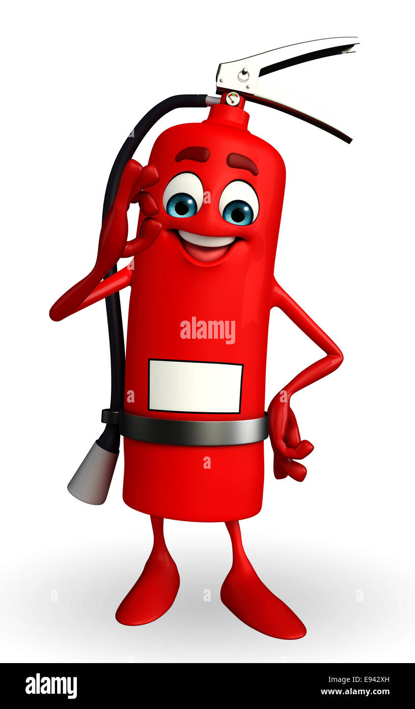 Cartoon Character of fire extinguisher with best sign Stock Photo - Alamy