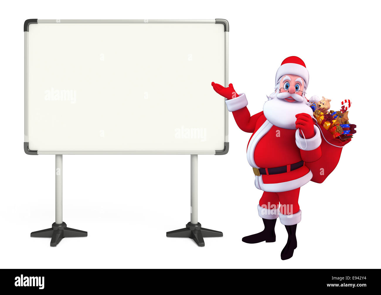 Illustration of santa claus with display board Stock Photo - Alamy