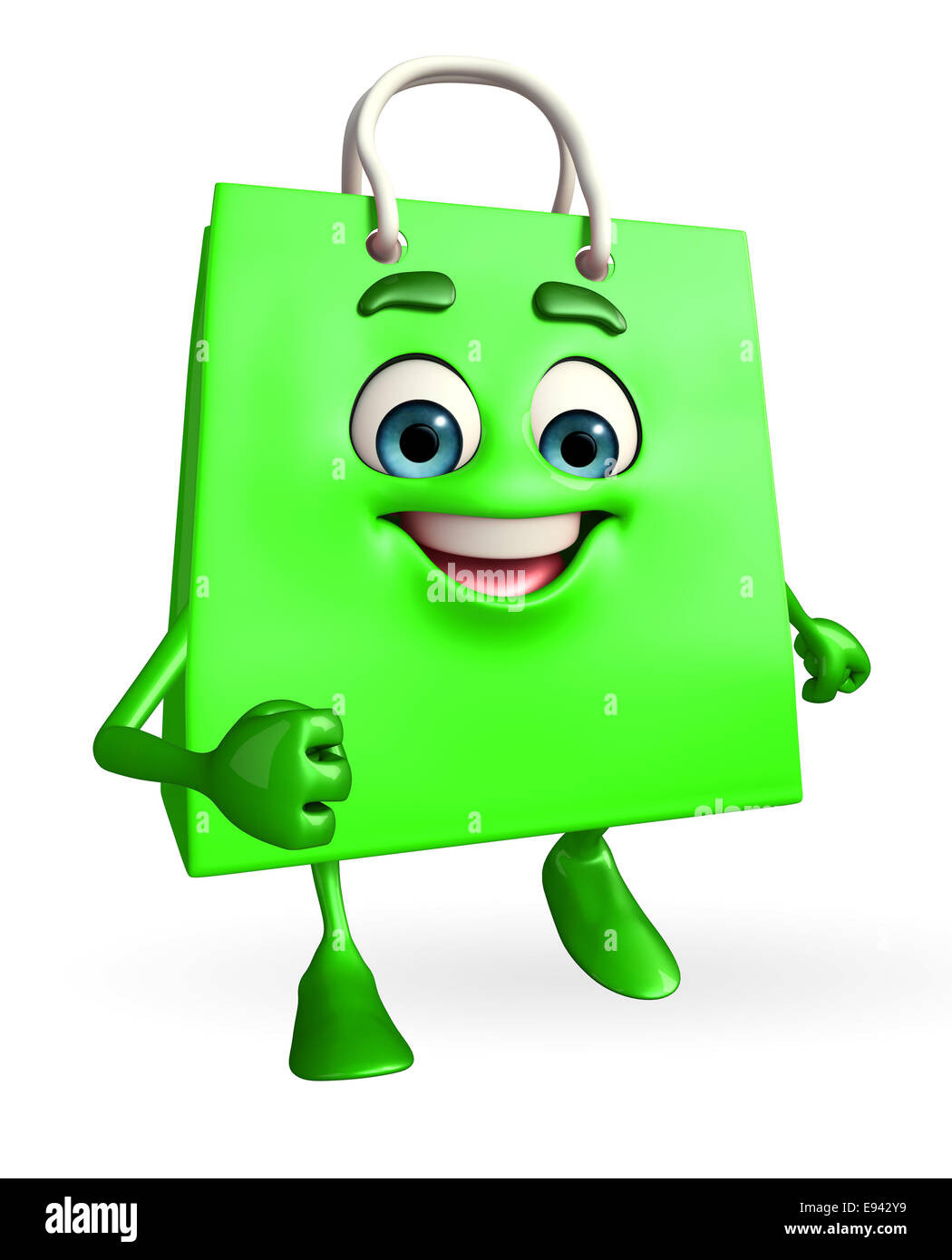 Cartoon Character of shopping bag is walking Stock Photo - Alamy