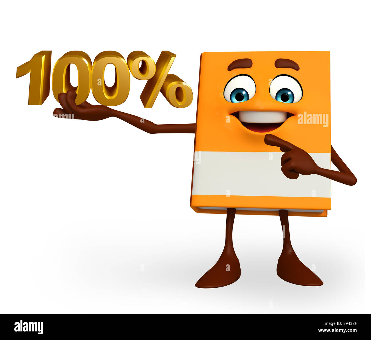 Cartoon Character of Book with percent sign Stock Photo - Alamy