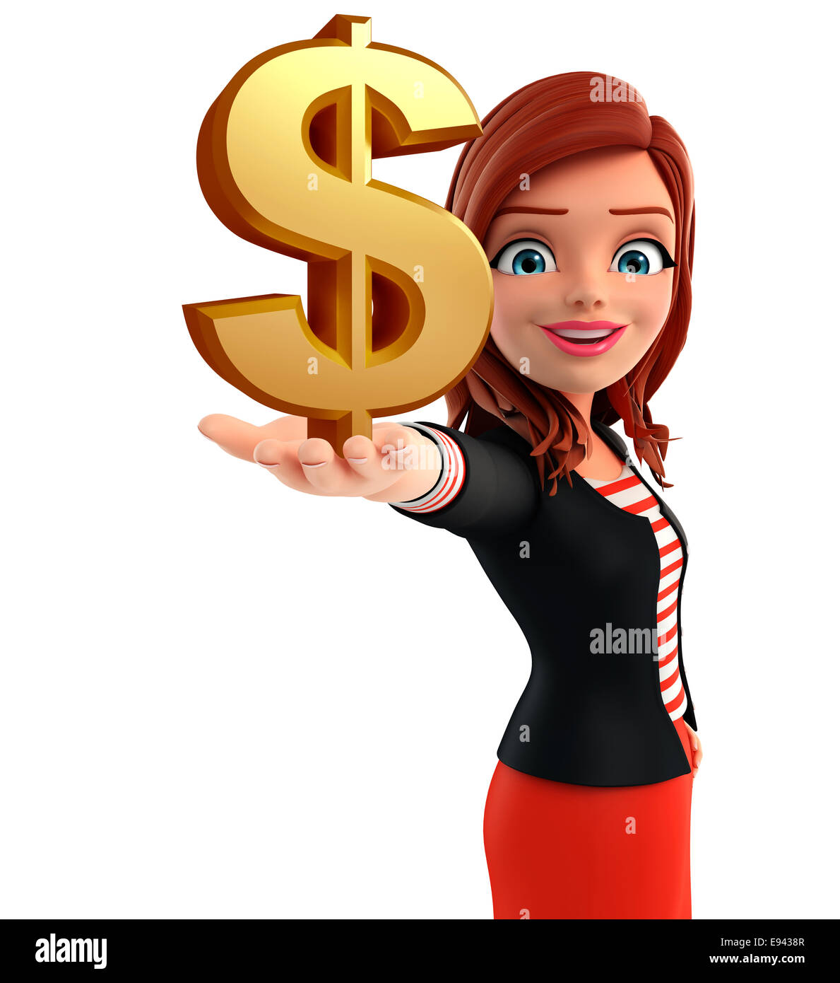 Illustration of corporate lady with dollar sign Stock Photo - Alamy