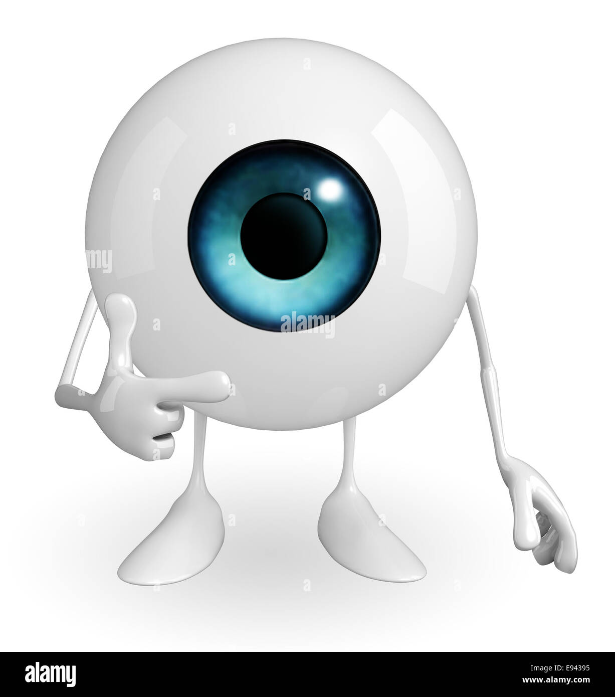 Cartoon character of eye with pointing pose Stock Photo - Alamy