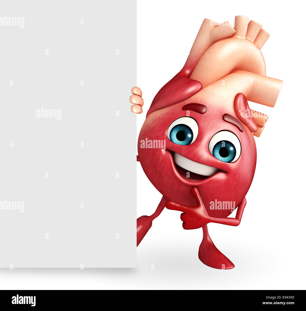 Cartoon Character of heart with sign Stock Photo - Alamy