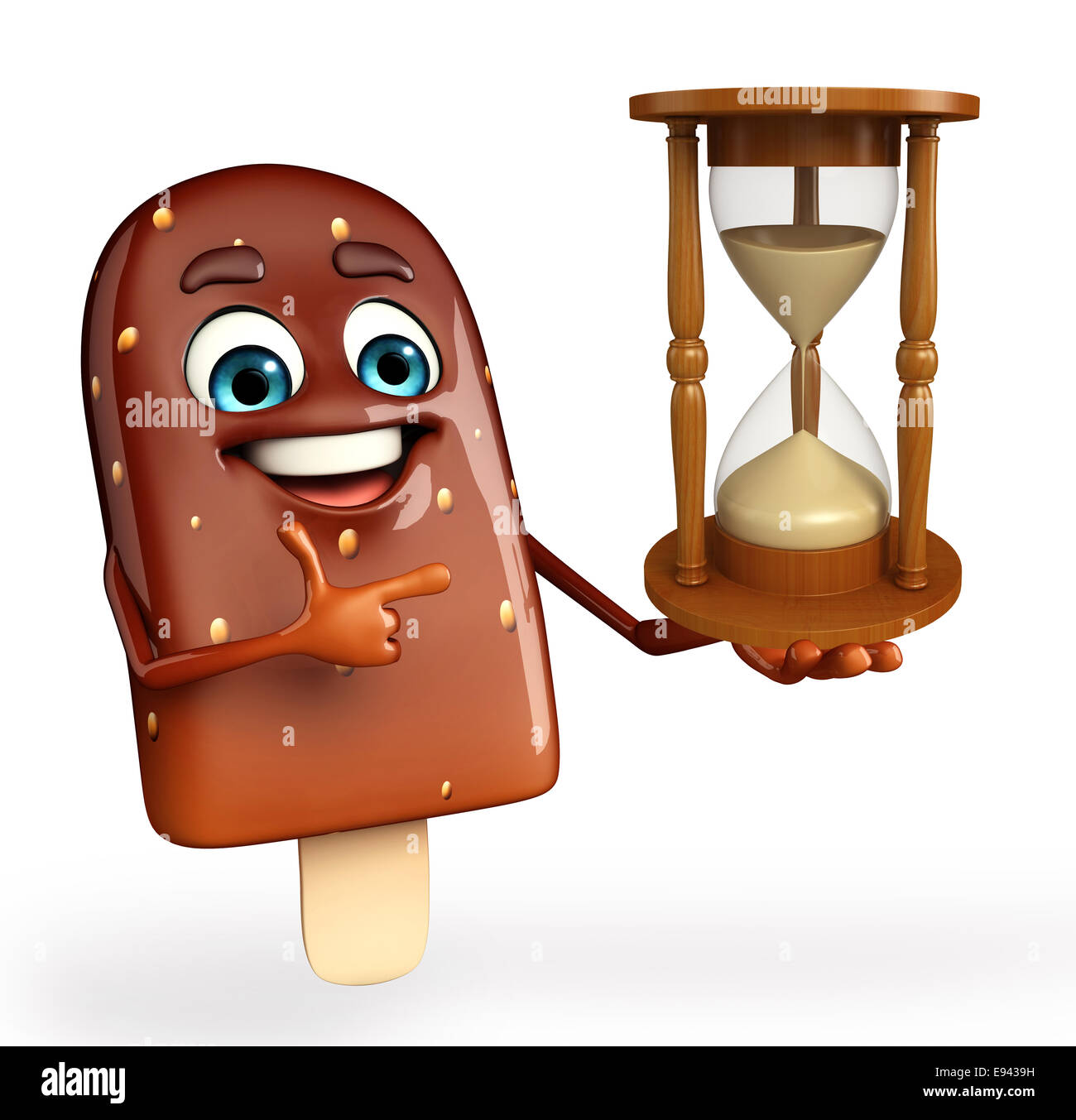 Cartoon Character of Candy with sand clock Stock Photo - Alamy