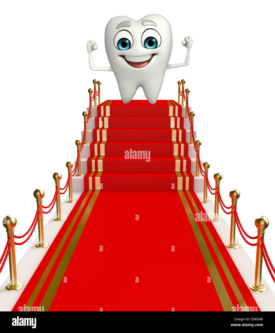 Cartoon character of teeth with red carpet Stock Photo - Alamy