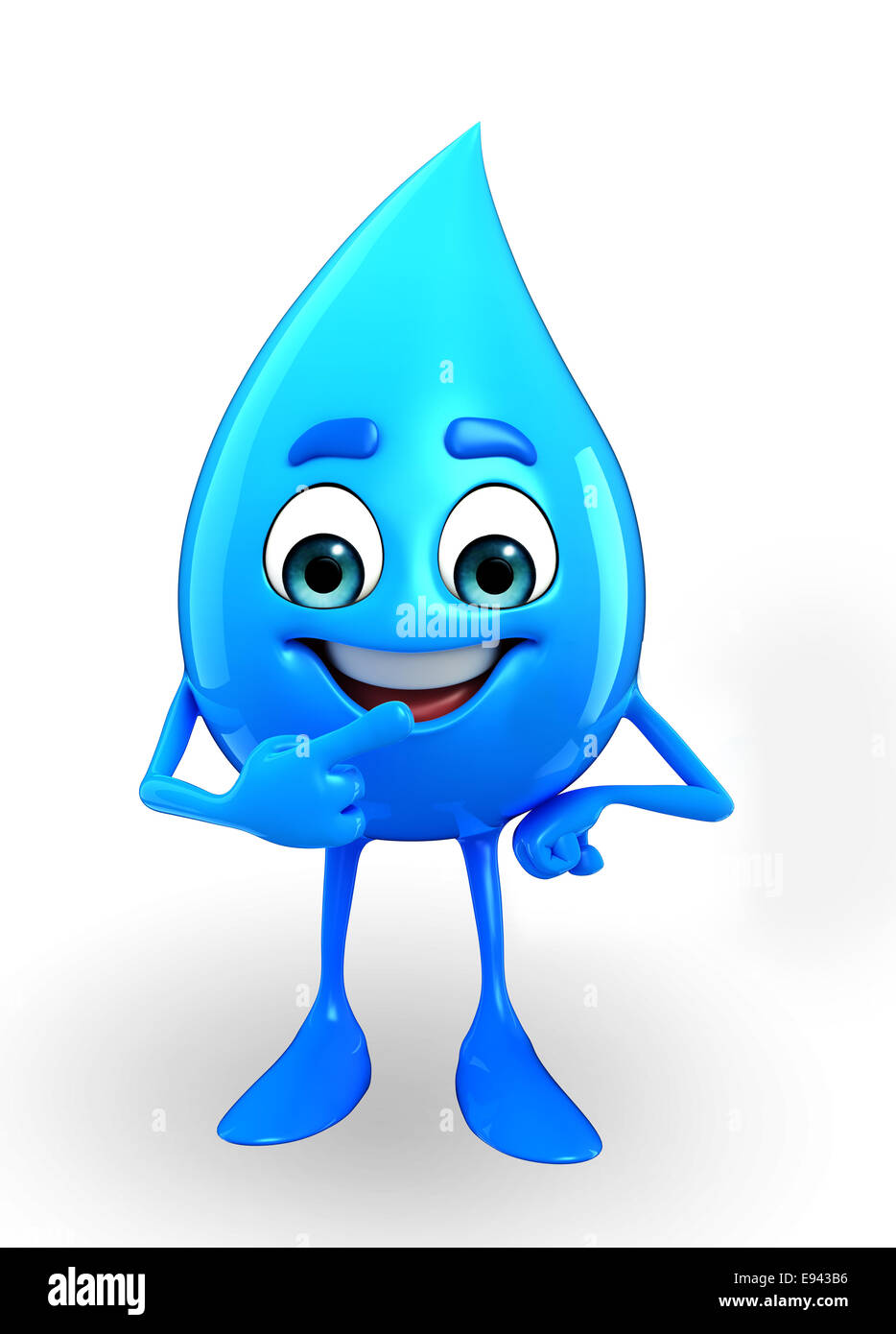 Cartoon Character Of Water Drop is pointing Stock Photo - Alamy