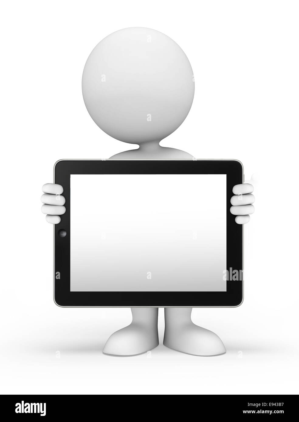 Illustration of white character with tab Stock Photo - Alamy