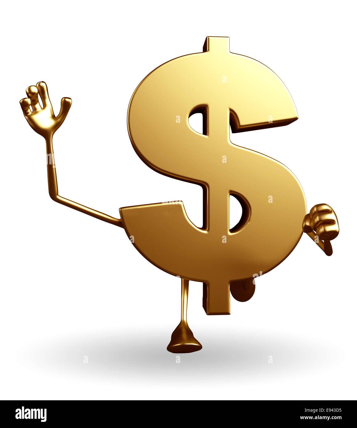 Cartoon character dollar happy pose Cut Out Stock Images & Pictures - Alamy