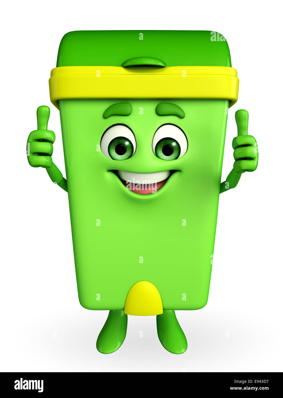 Cartoon Character of Dustbin with best sign Stock Photo - Alamy