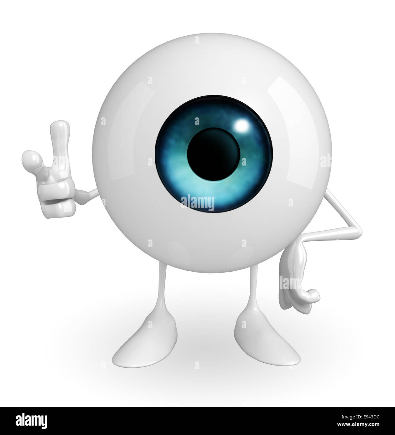 Cartoon character of eye with pointing pose Stock Photo - Alamy