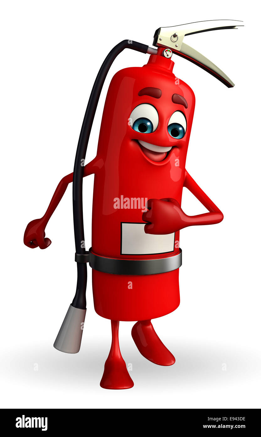 Cartoon Character of fire extinguisher is walking Stock Photo - Alamy