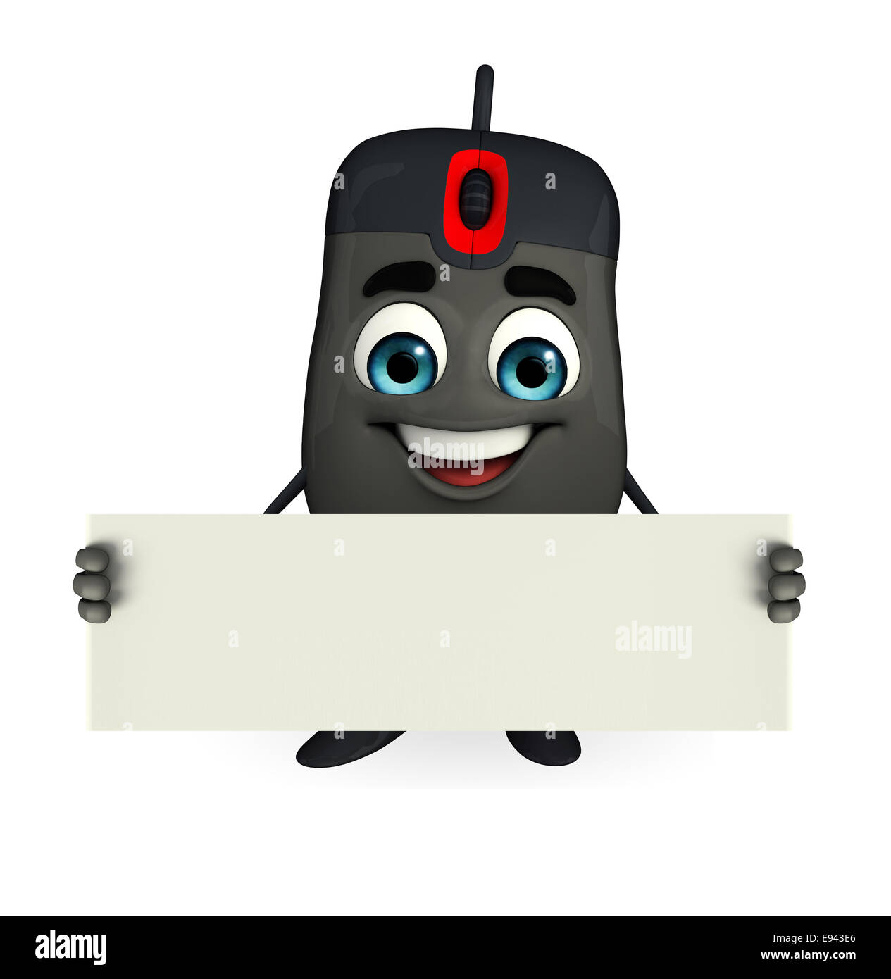 Cartoon Character of Computer Mouse with sign Stock Photo - Alamy