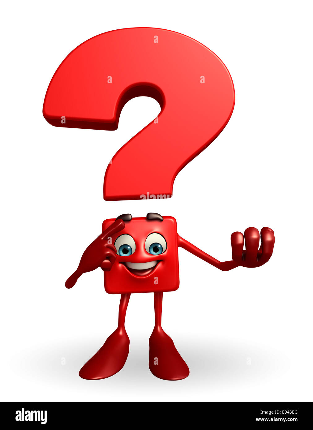 Cartoon Character of Question Mark is presenting Stock Photo - Alamy