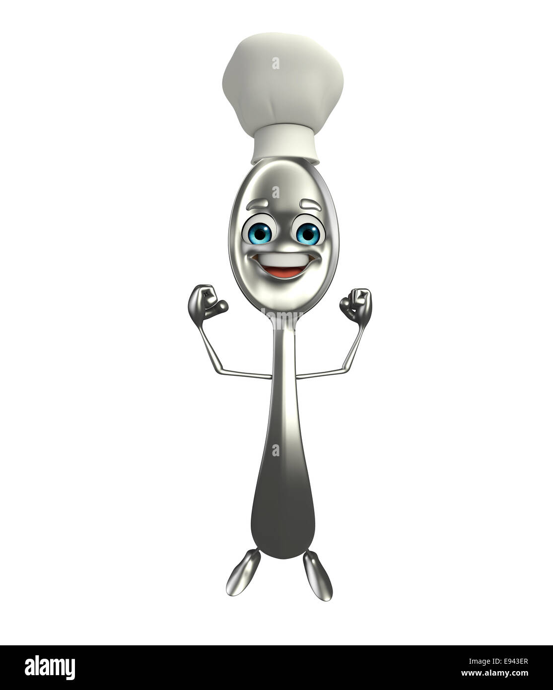 Cartoon character of spoon with chef cap Stock Photo - Alamy