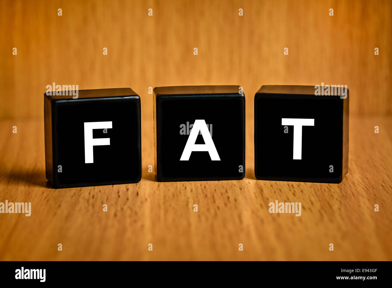 Fat text on black block, health concept Stock Photo - Alamy