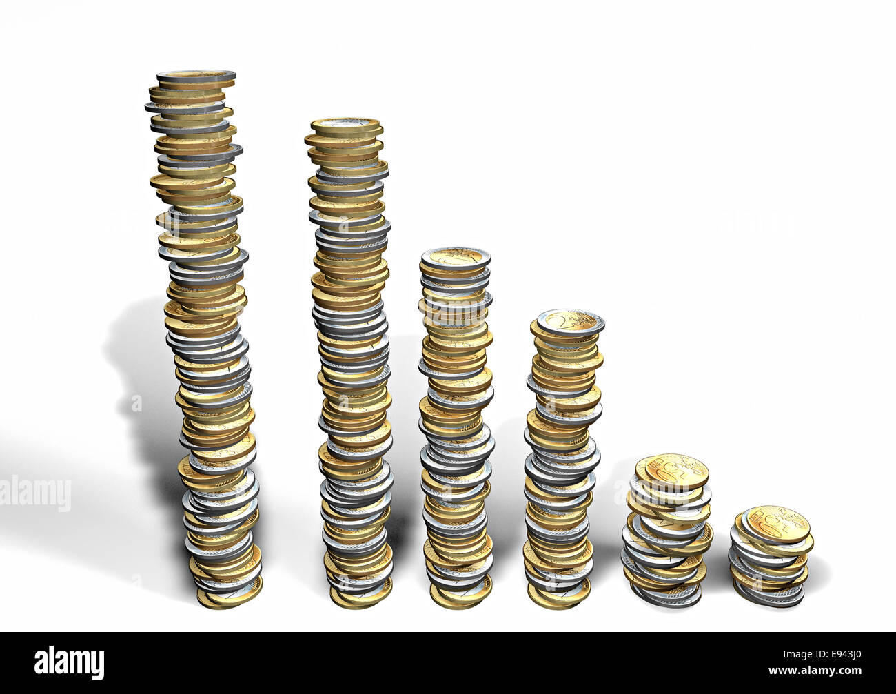 Stacks of Euro coins Stock Photo - Alamy