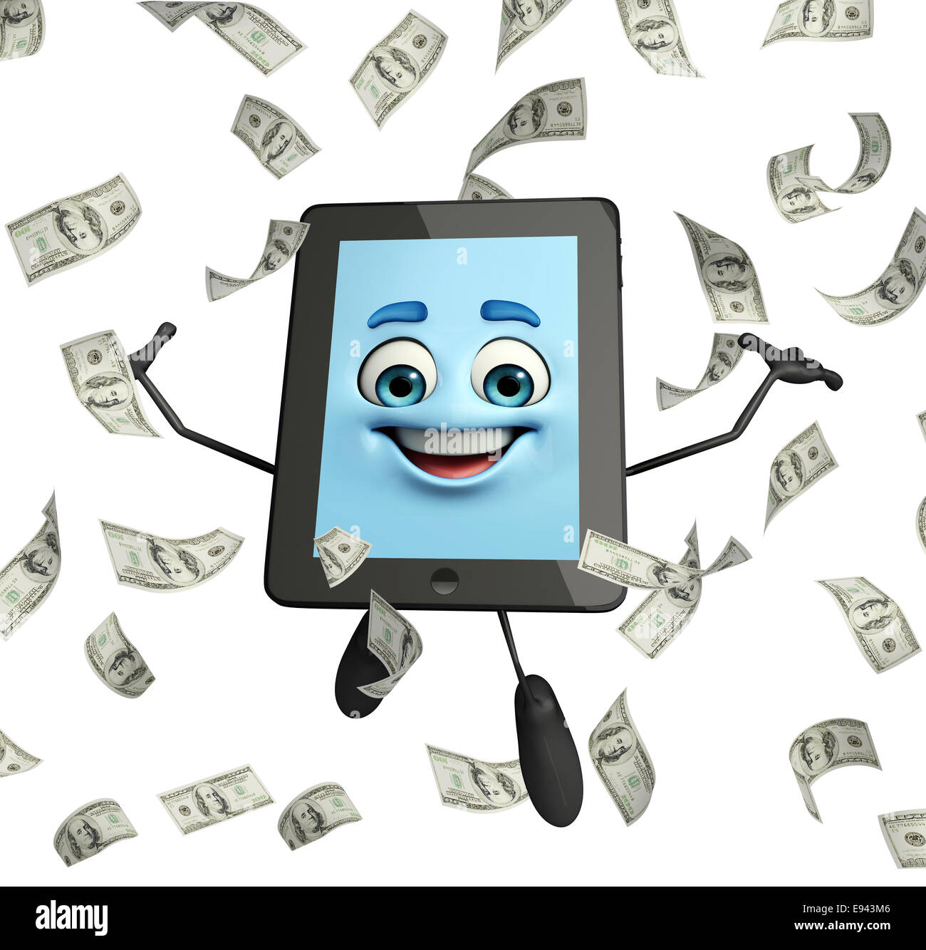 Cartoon character of tab with dollars Stock Photo - Alamy