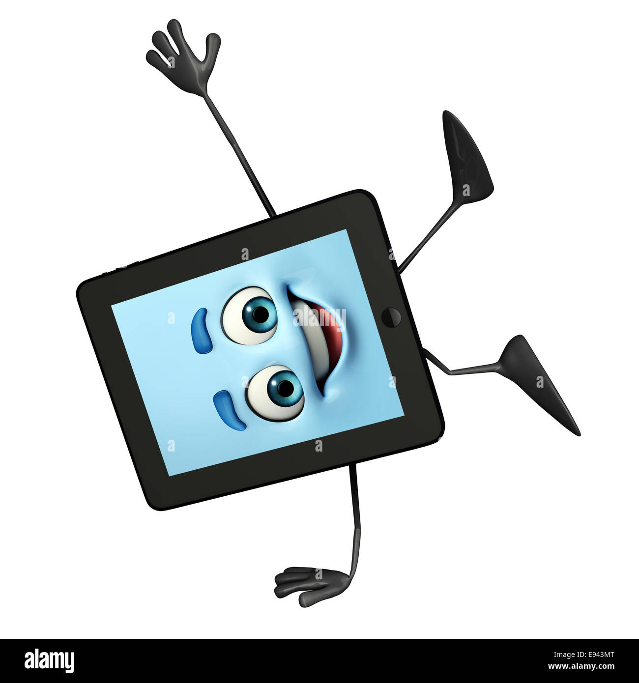 Cartoon character of tab with hand standing pose Stock Photo - Alamy