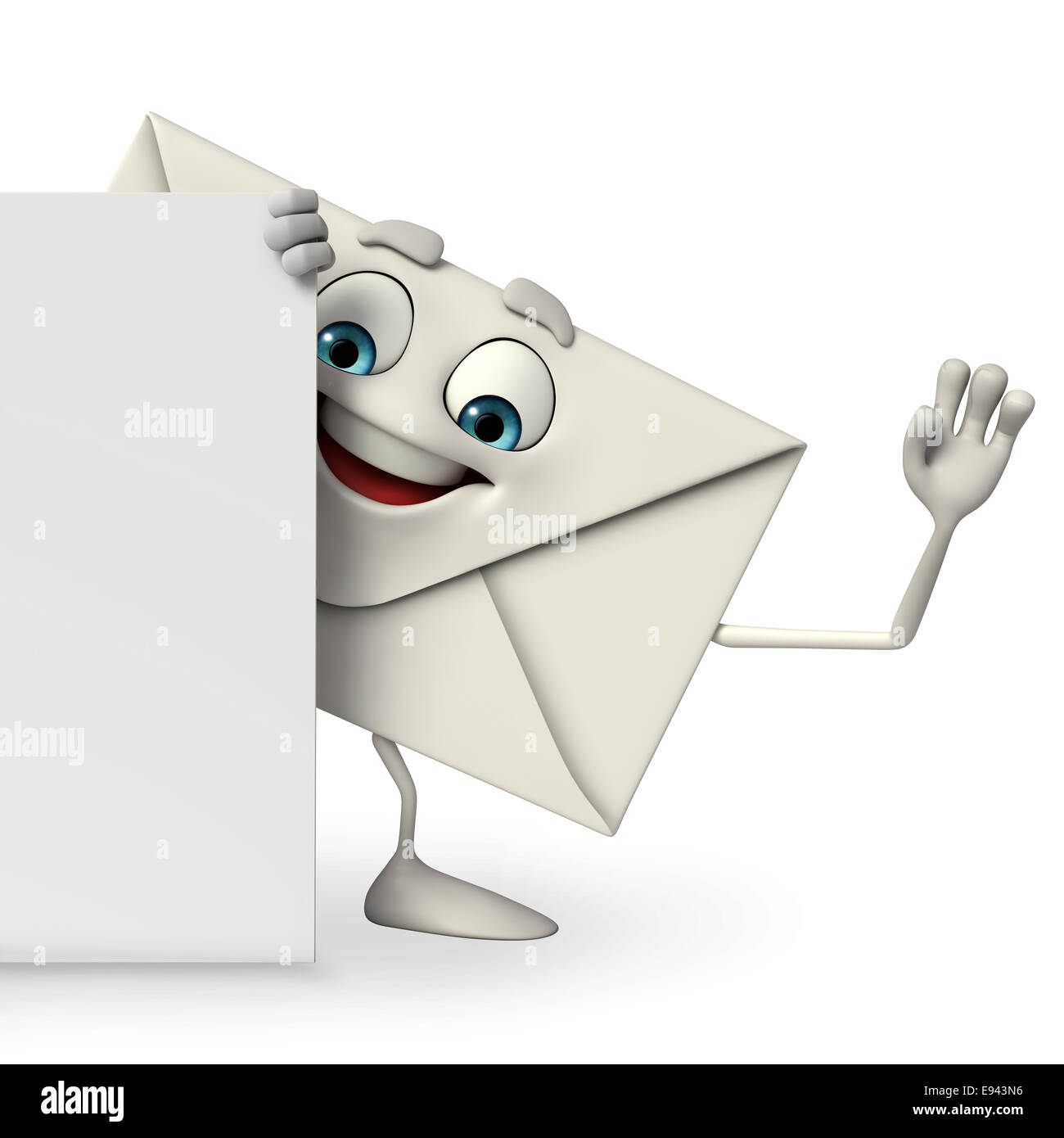 Cartoon Character of mail with sign Stock Photo - Alamy