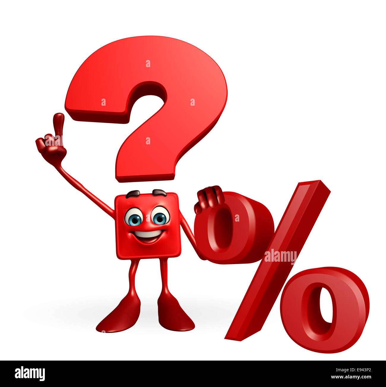 Cartoon Character of Question Mark with Percentage sign Stock Photo - Alamy