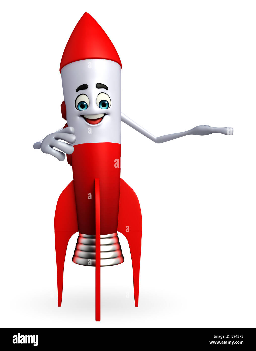 Cartoon character of rocket with holding pose Stock Photo - Alamy