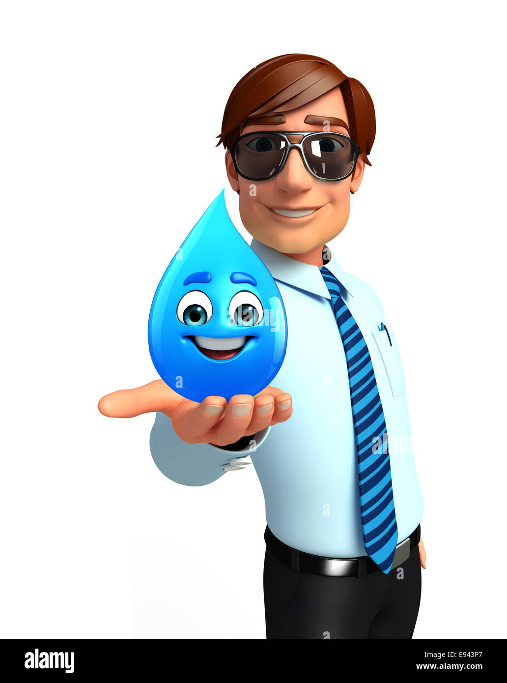 Illustration of service man with water drop Stock Photo - Alamy