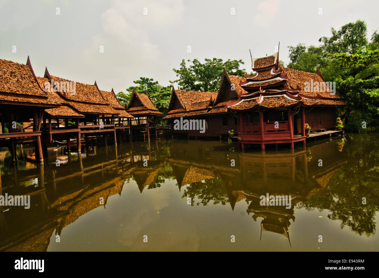 Traditional Thai houses in Thailand Stock Photo - Alamy