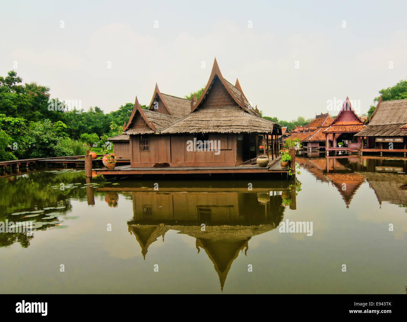 Traditional Thai houses in Thailand Stock Photo - Alamy