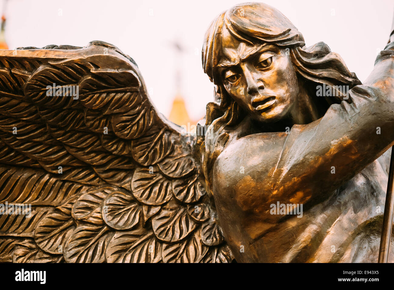 The bronze statue of archangel michael hi-res stock photography and ...