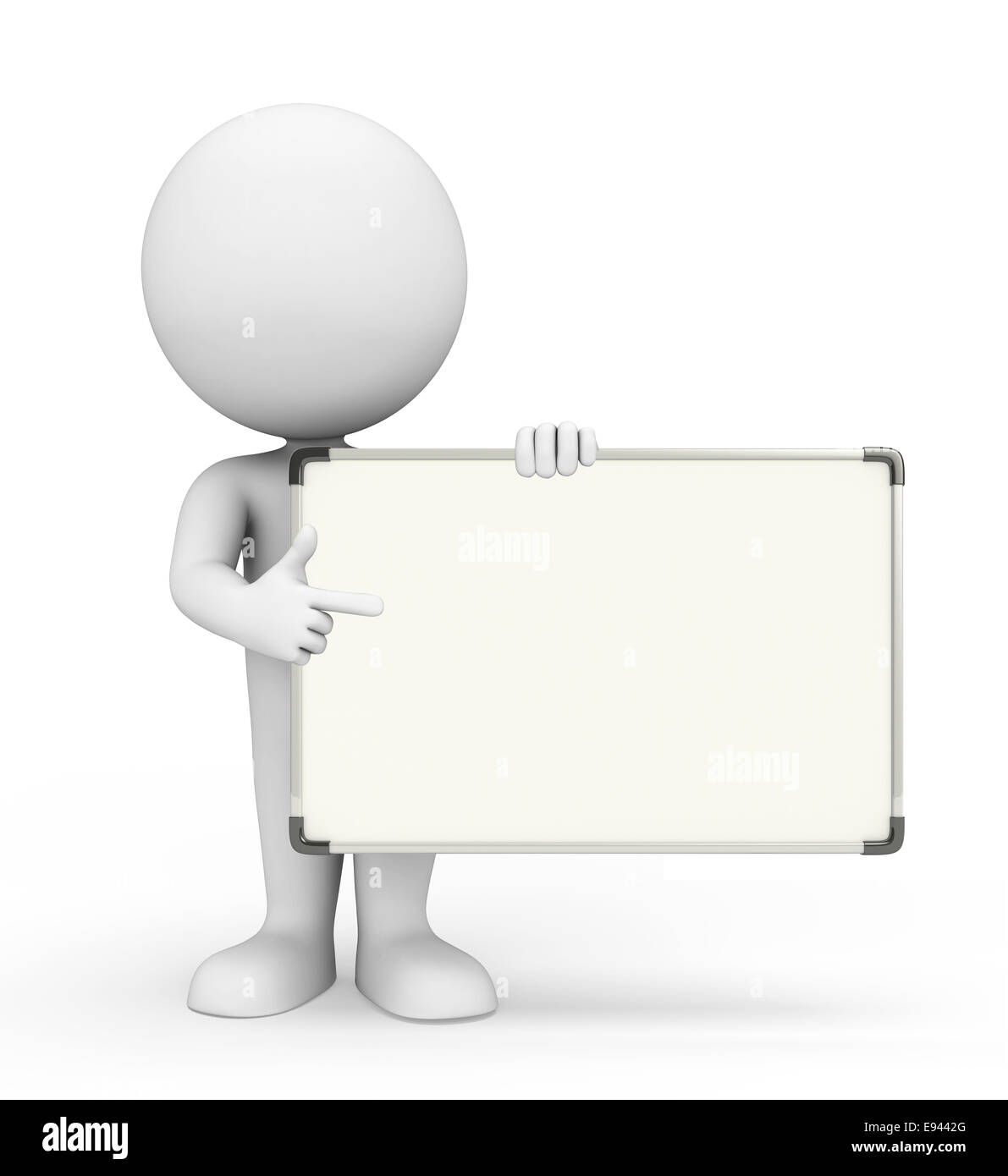 Illustration of white character with display board Stock Photo - Alamy